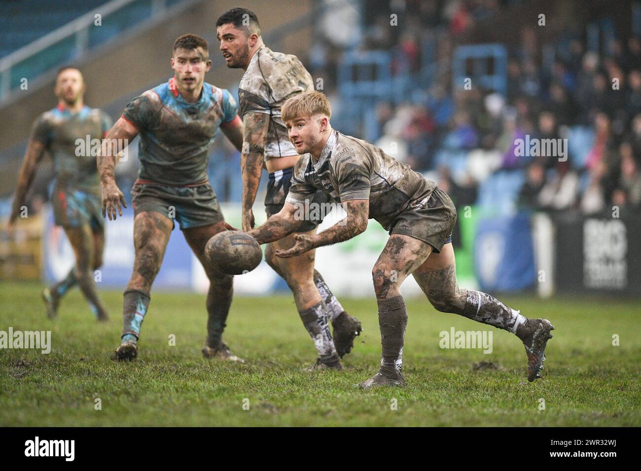 Featherstone, UK. 10th Mar, 2024. Thomas Lacans of Featherstone Rovers ...