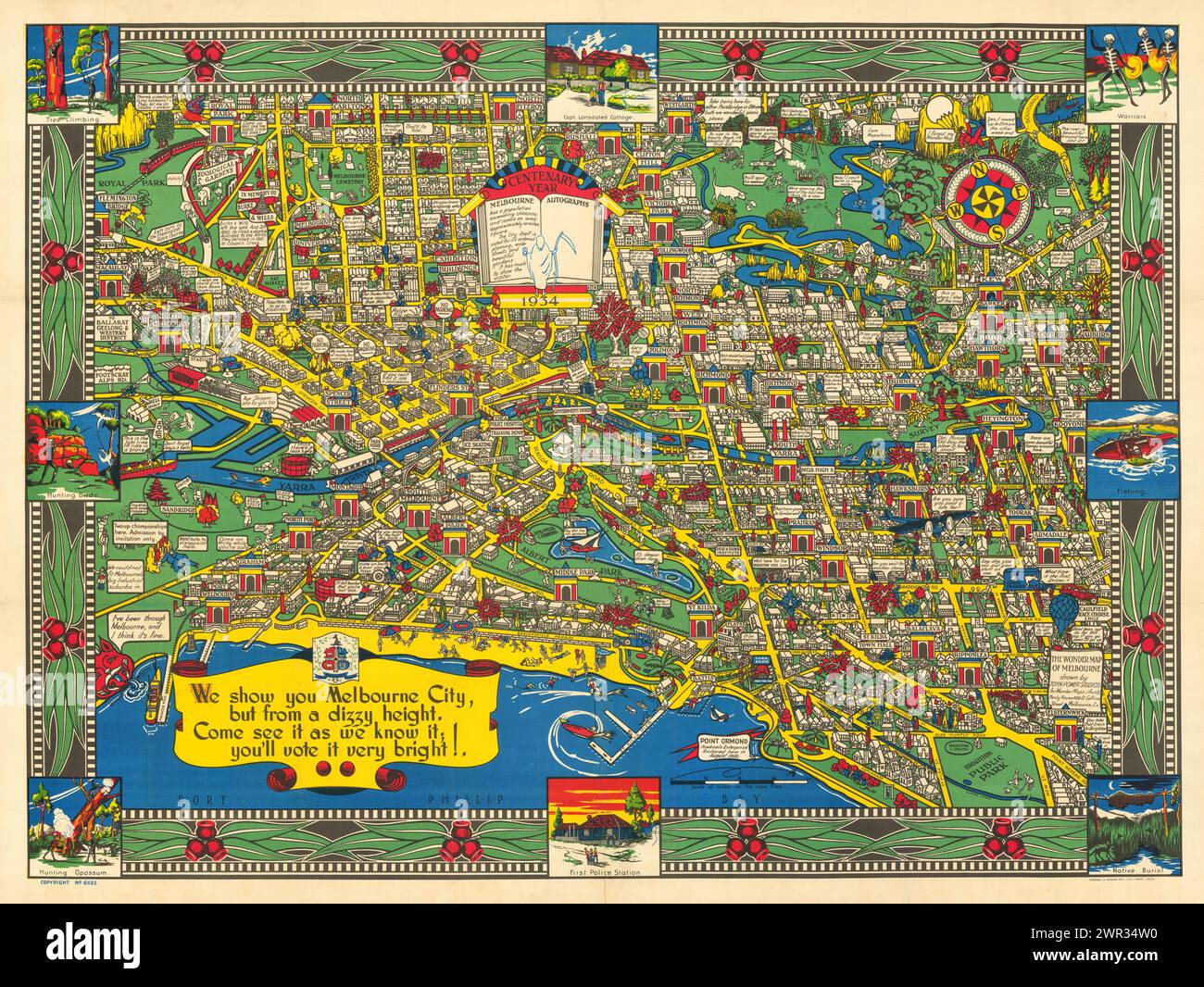 Australia map colorful landmarks hi-res stock photography and images ...