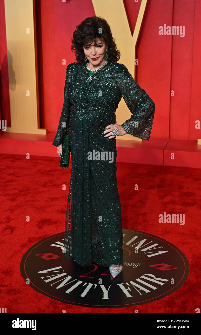Joan Collins attending the Vanity Fair Oscar Party held at the Wallis ...