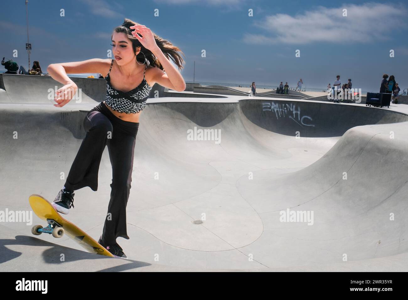 Venice Beach, California, skate park, skateboard park, California, USA ...