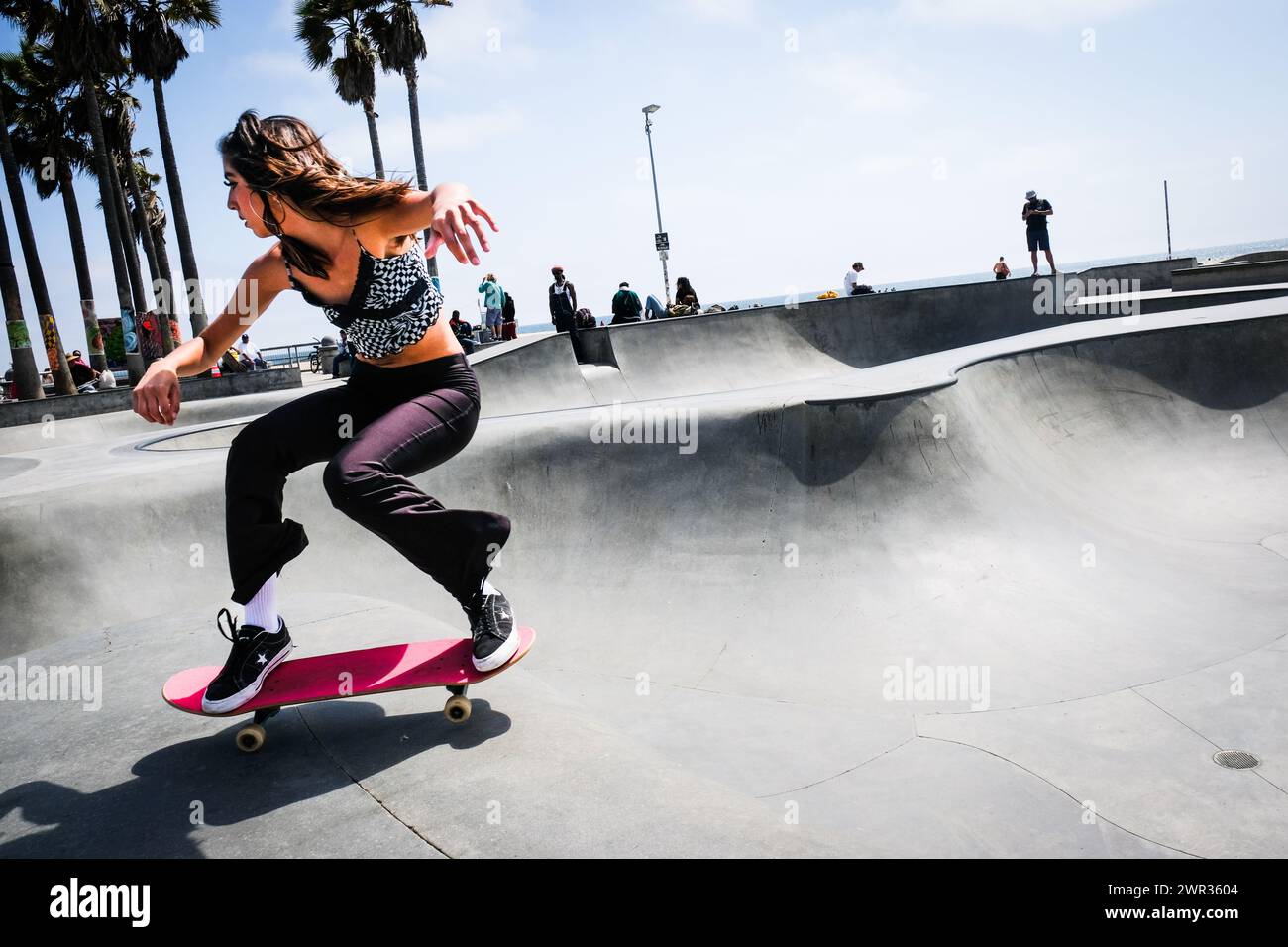 Venice Beach, California, skate park, skateboard park, California, USA ...