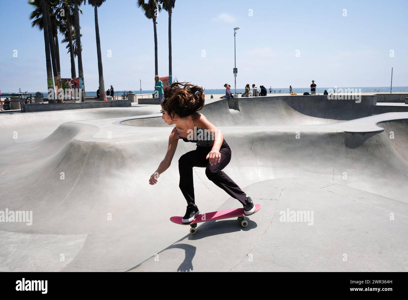 Venice Beach, California, skate park, skateboard park, California, USA ...