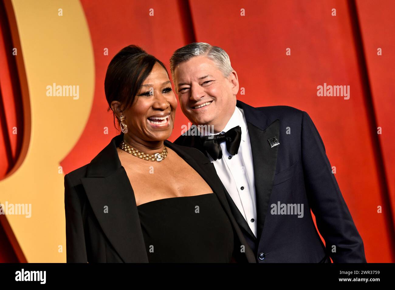 Nicole Avant, left, and Ted Sarandos arrive at the Vanity Fair Oscar ...