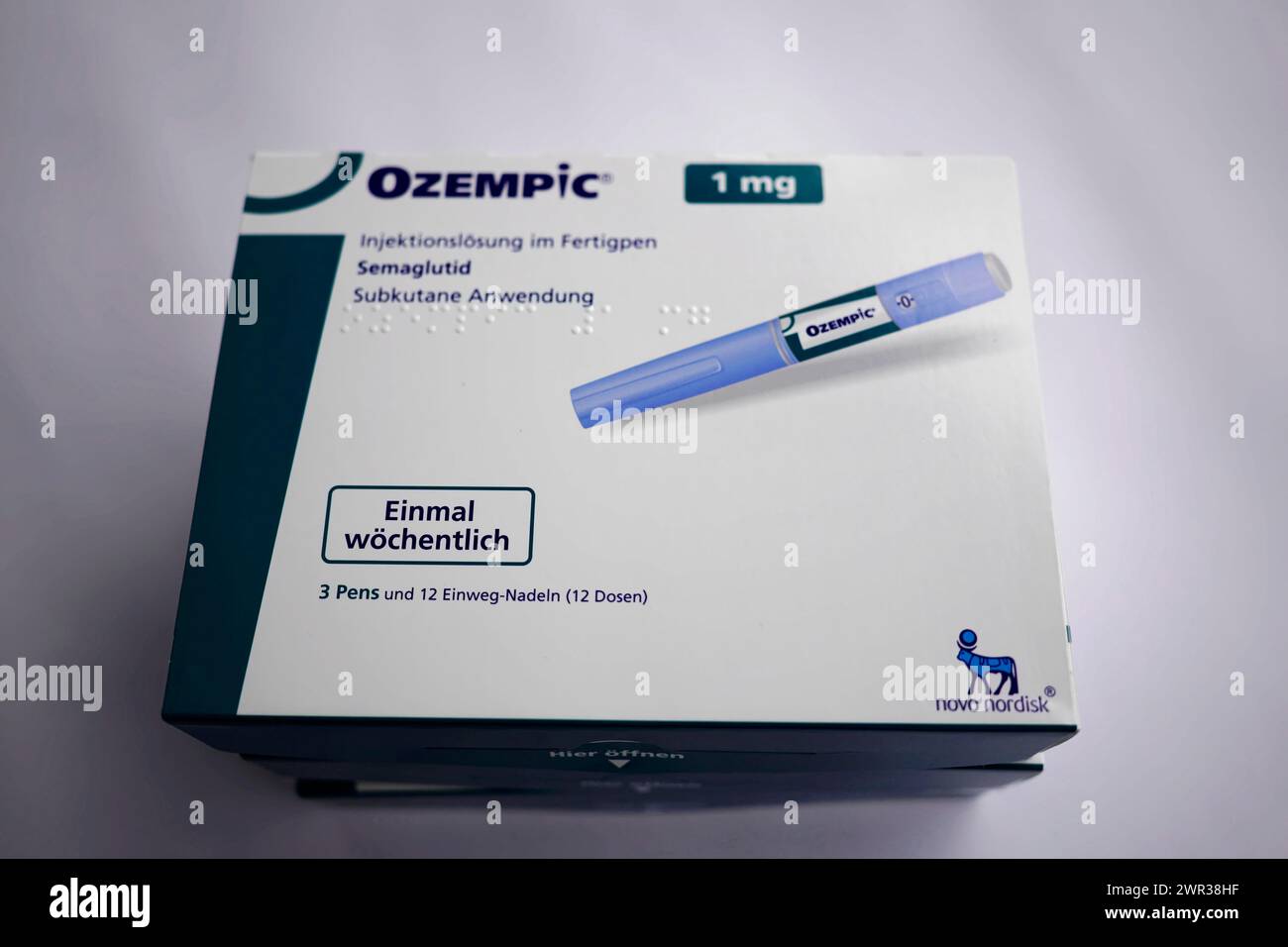 Ozempic medication packaging for subcutaneous application, for diabetes ...