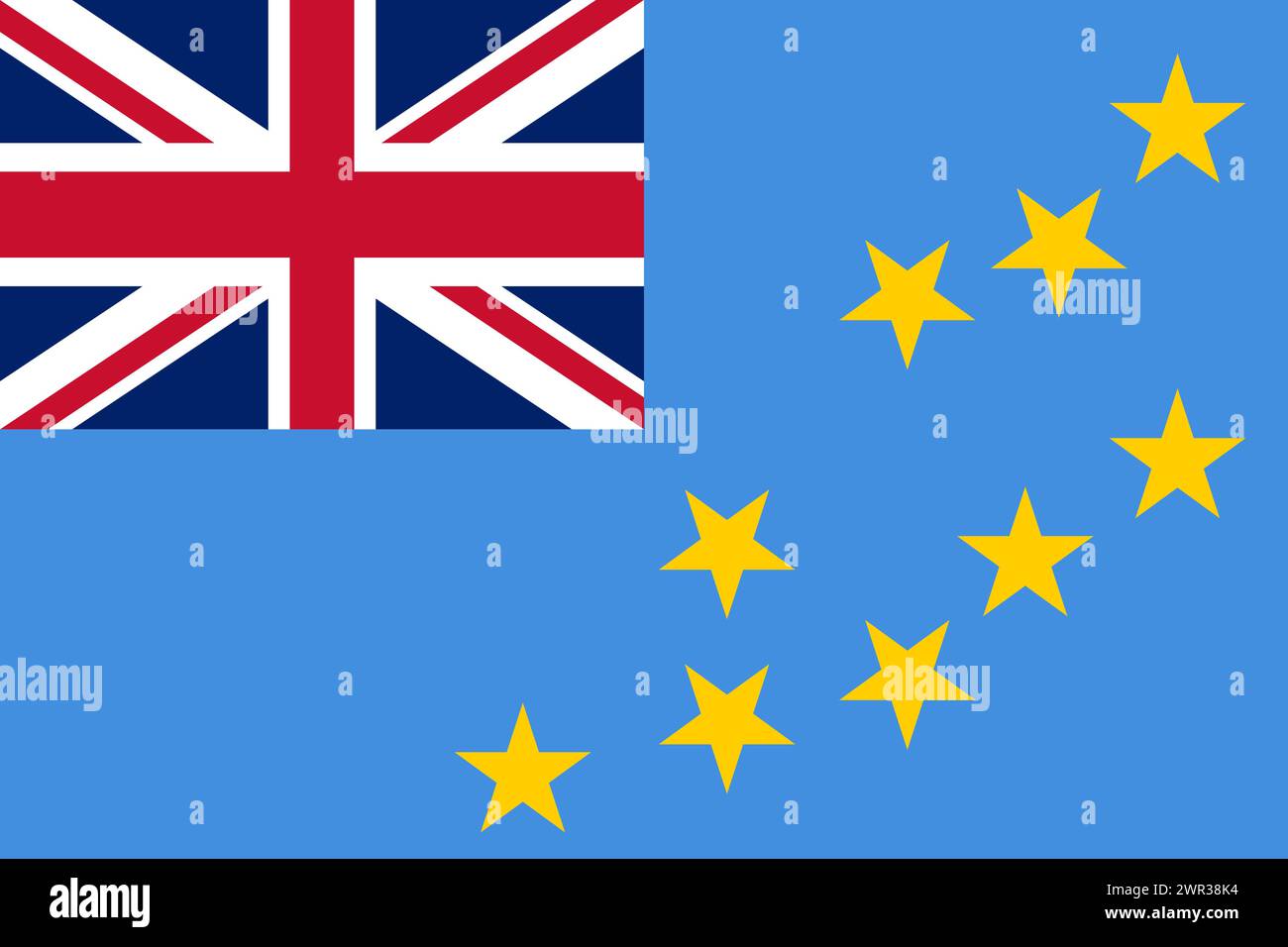 Tuvalu vector flag in official colors and 3:2 aspect ratio Stock Vector ...