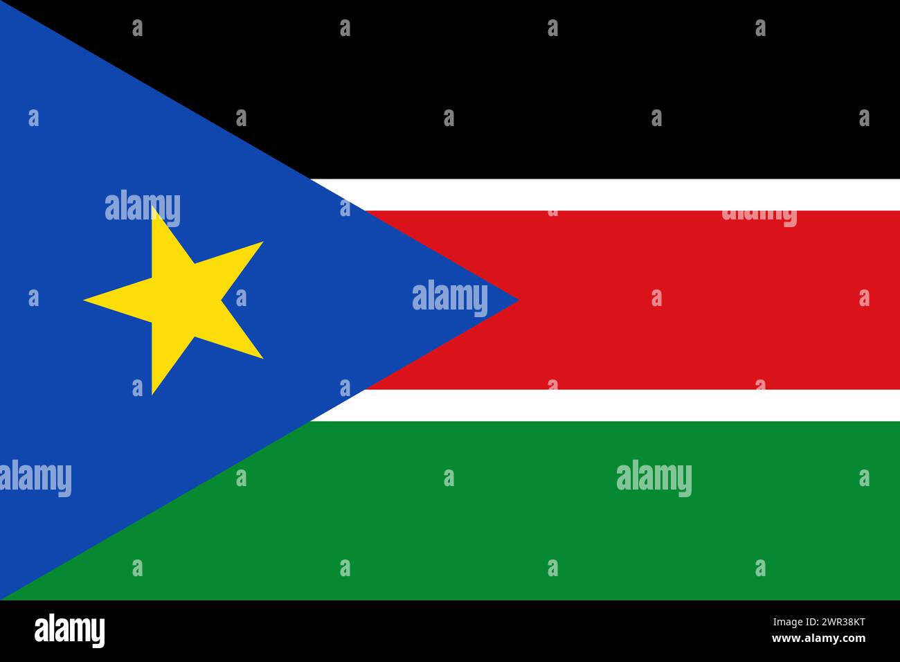 South Sudan vector flag in official colors and 3:2 aspect ratio Stock ...