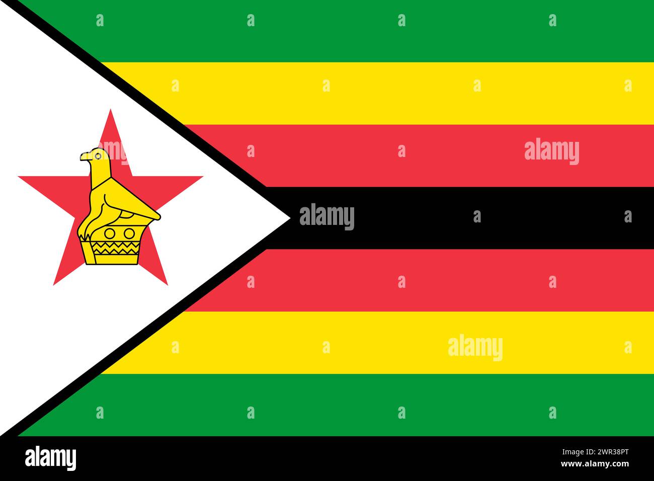 Zimbabwe Vector Flag In Official Colors And 3 2 Aspect Ratio Stock