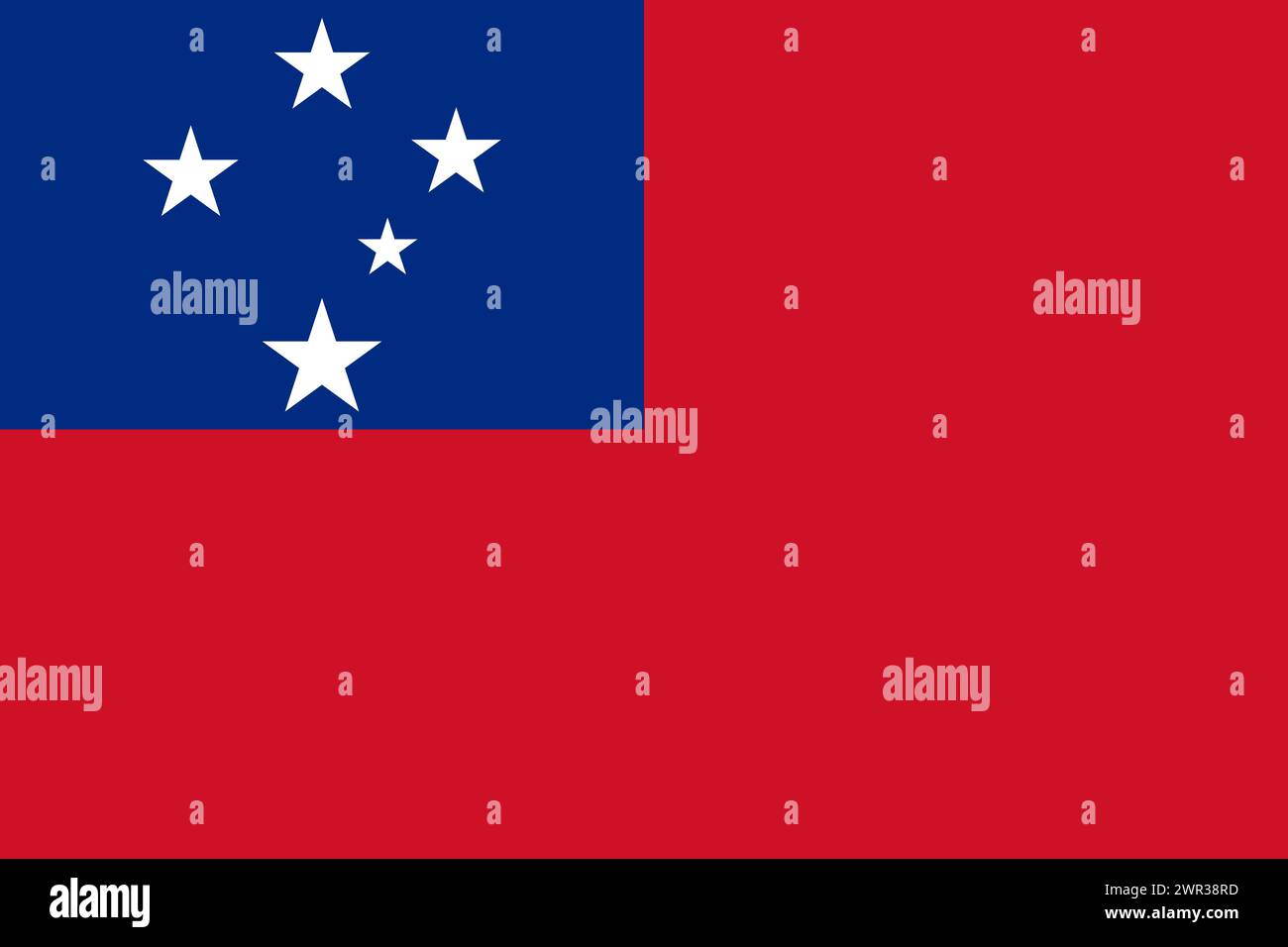 Samoa vector flag in official colors and 3:2 aspect ratio Stock Vector ...