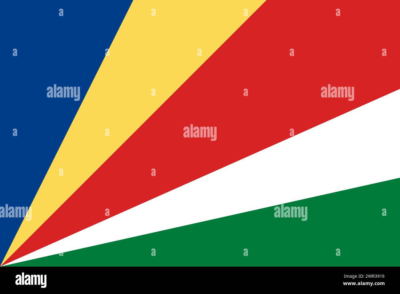 Seychelles vector flag in official colors and 3:2 aspect ratio Stock ...