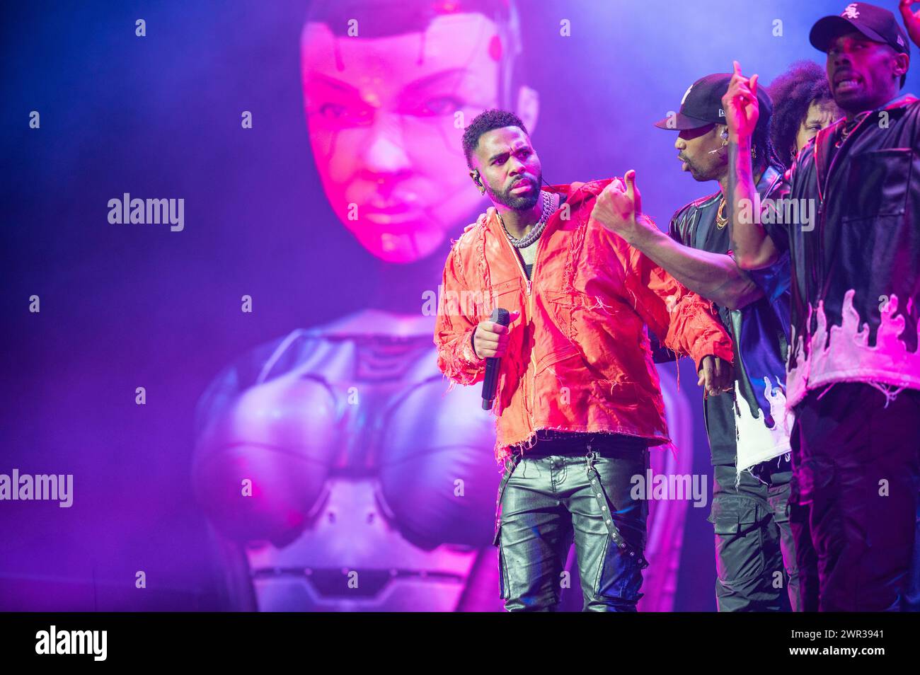 Manchester, UK. 10th March 2024. Jason Derulo performs at Manchester's ...
