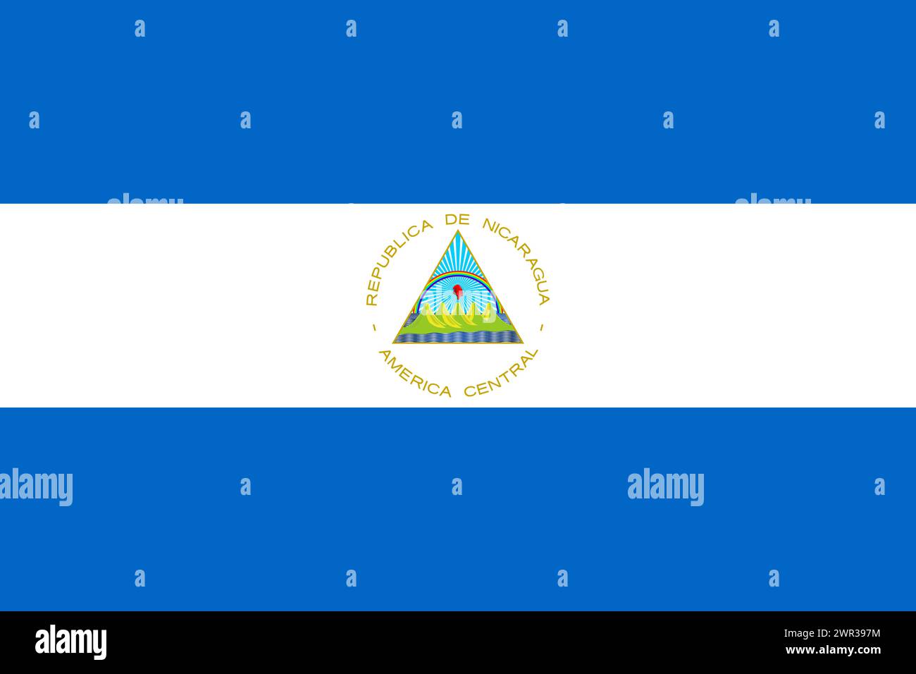 Nicaragua vector flag in official colors and 3:2 aspect ratio Stock ...