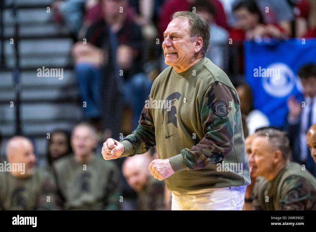 Michigan State head coach Tom Izzo reacts to play on the court during ...