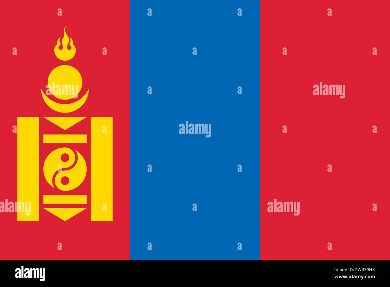 Mongolia vector flag in official colors and 3:2 aspect ratio Stock ...