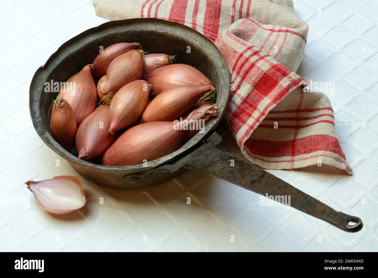 Shallots in pot, Allium cepa Stock Photo - Alamy