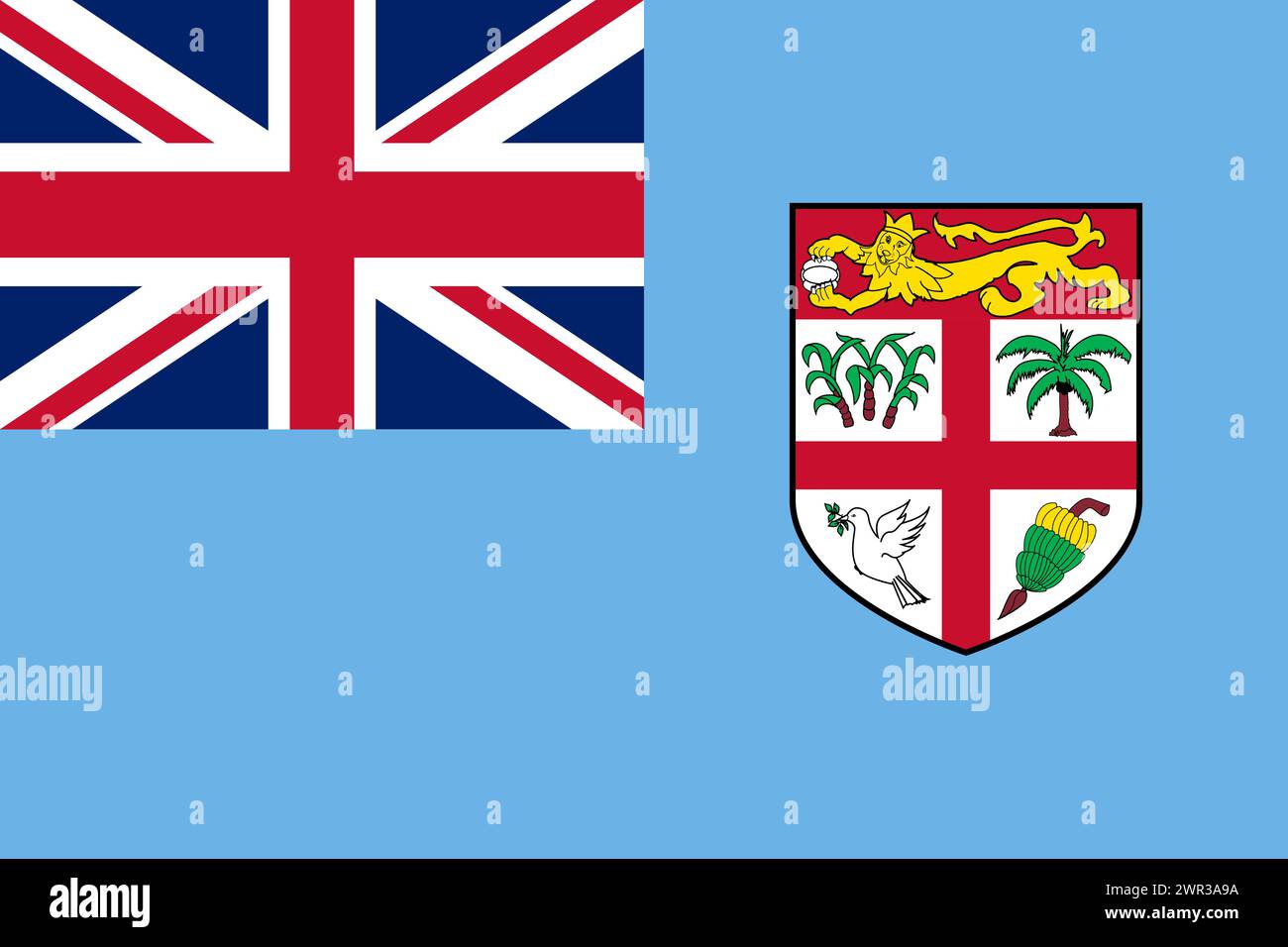 Fiji vector flag in official colors and 3:2 aspect ratio Stock Vector ...