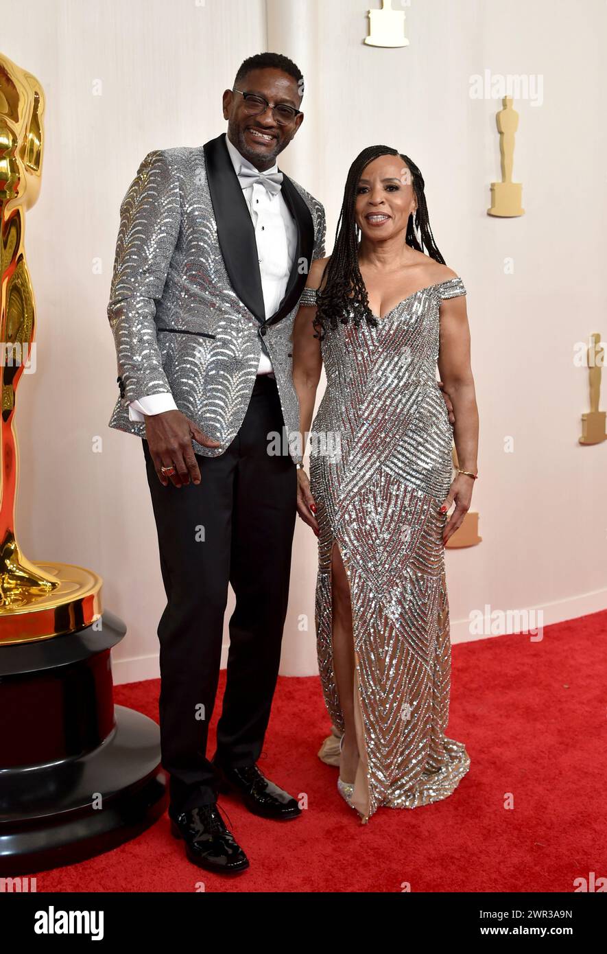 Derrick Manning, left, and Kimberly Godwin arrives at the Oscars on ...