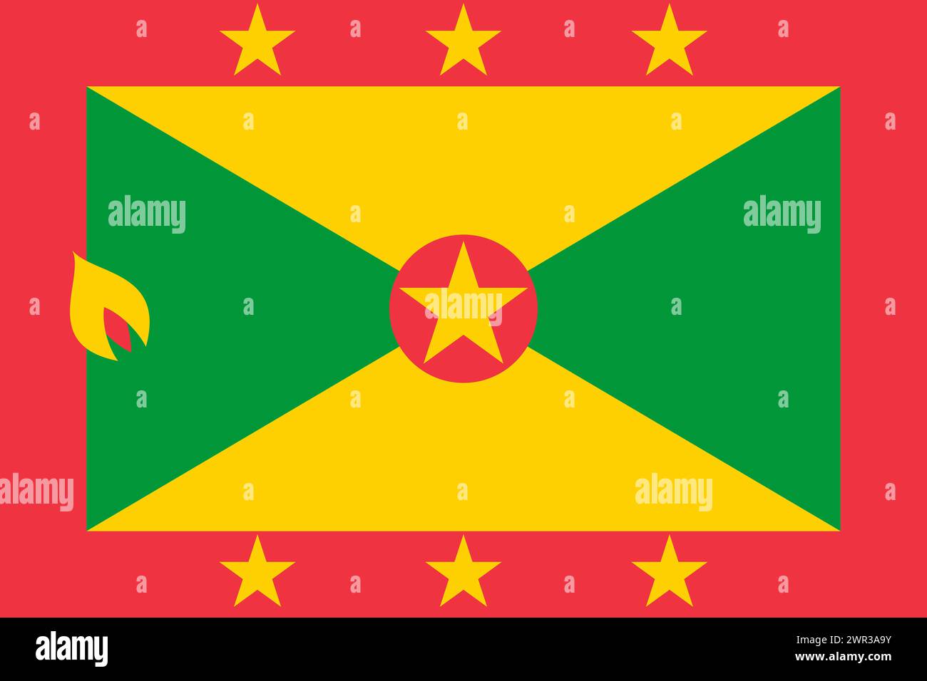 Grenada vector flag in official colors and 3:2 aspect ratio Stock ...