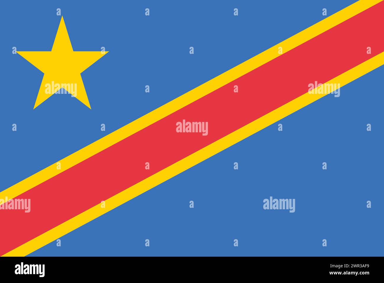 Democratic Republic of the Congo vector flag in official colors and 3:2 ...