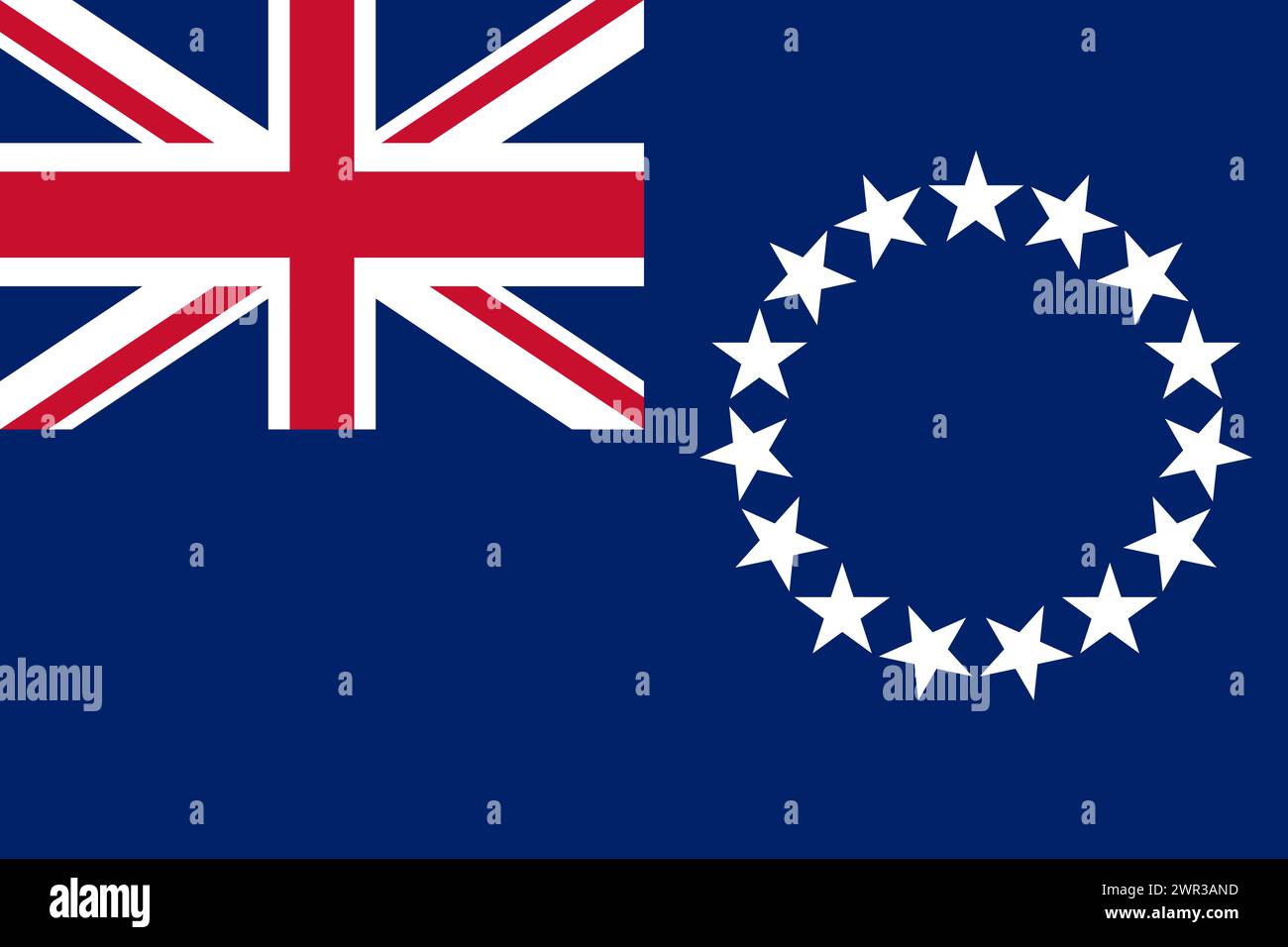 Cook Islands vector flag in official colors and 3:2 aspect ratio Stock ...
