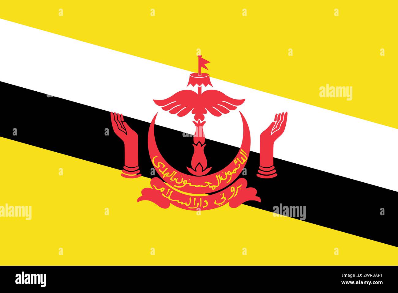 Brunei vector flag in official colors and 3:2 aspect ratio Stock Vector ...