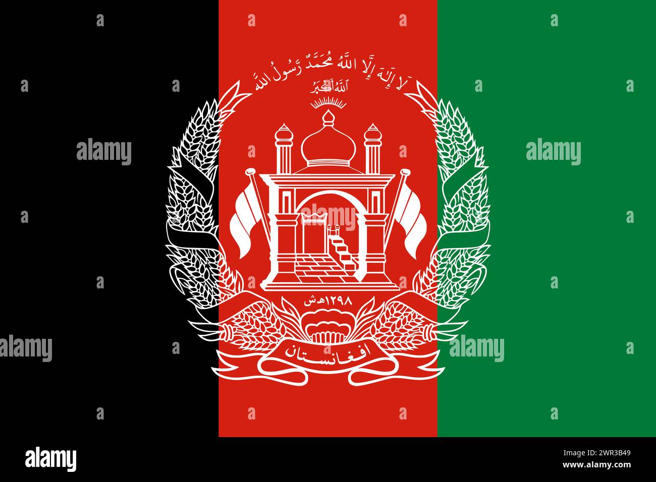 Afghanistan Vector Flag In Official Colors And 3 2 Aspect Ratio Stock