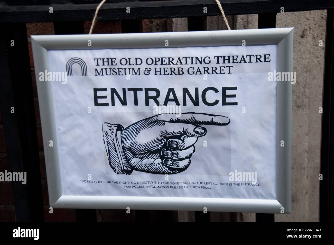 Sign for the Old Operating Theatre Museum, St Thomas Street, Southwick ...