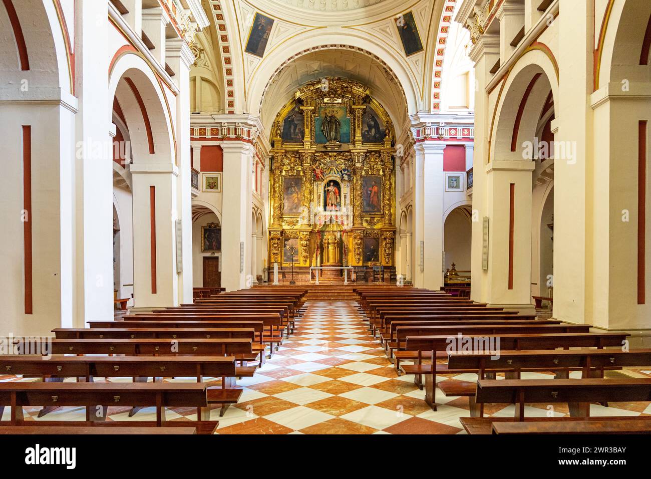 interior of the Catholic church of Santos Juanes. Classical Baroque ...