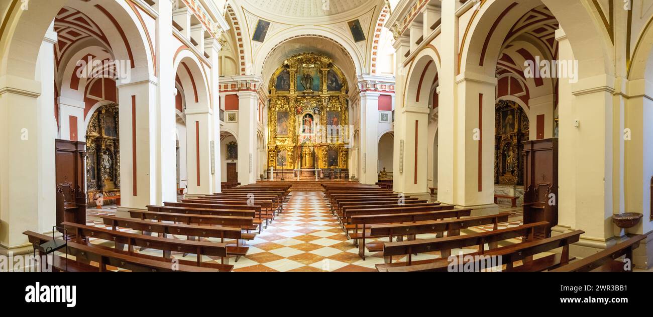 interior of the Catholic church of Santos Juanes. Classical Baroque ...