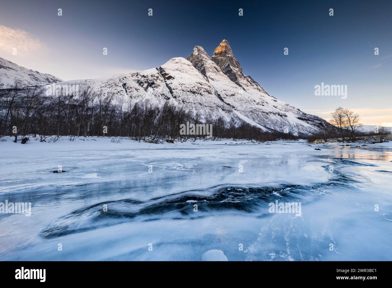 Ice structures in front of Mount Otertinden, Signaldalen, Lyngenfjord ...