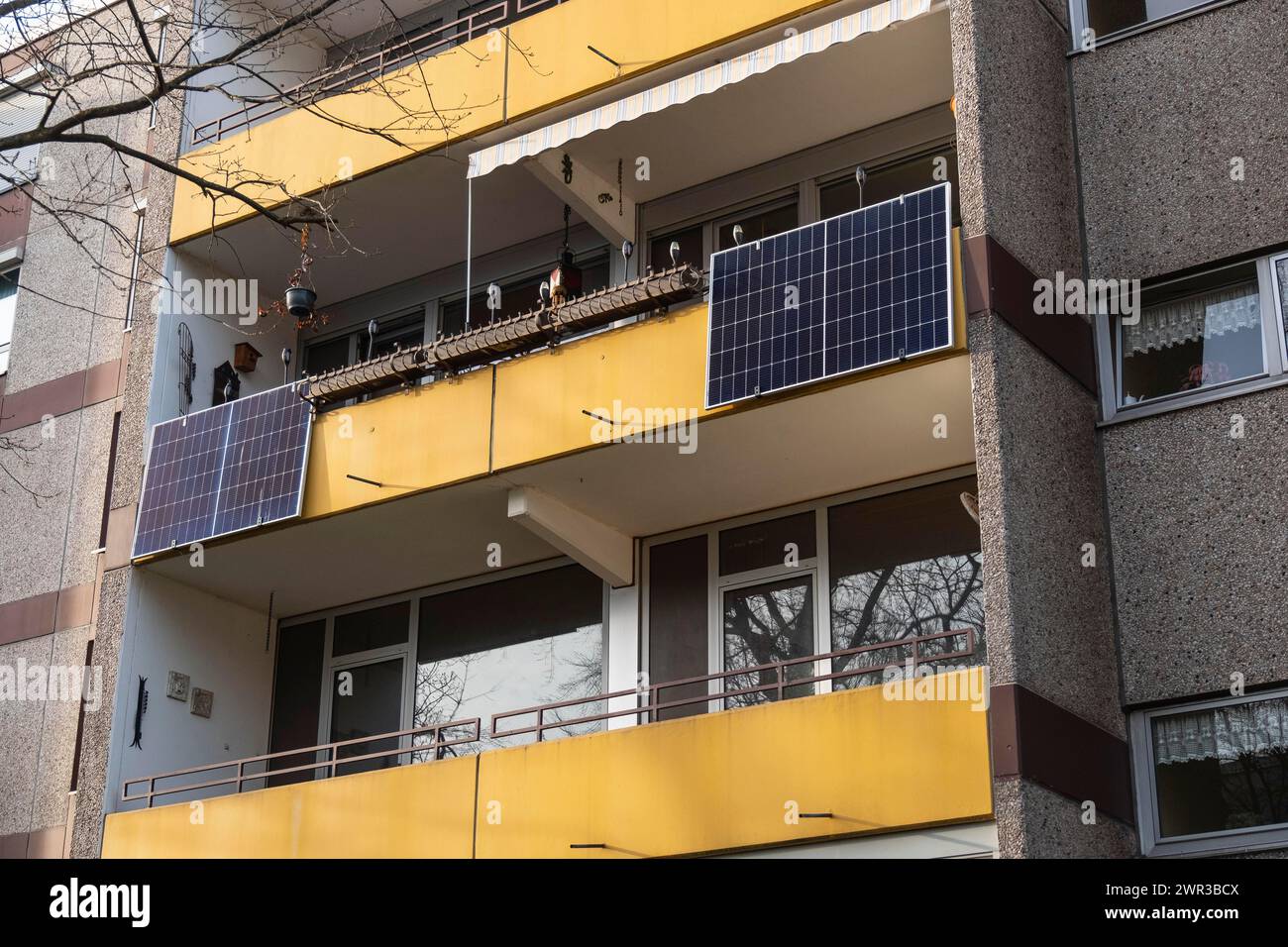 Balcony power plant Solar panel on a balcony in Monheim am Rhein ...