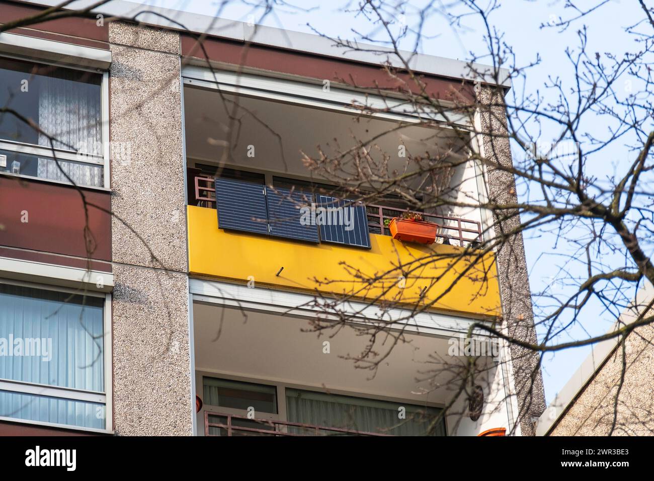 Balcony power plant Solar panel on a balcony in Monheim am Rhein ...