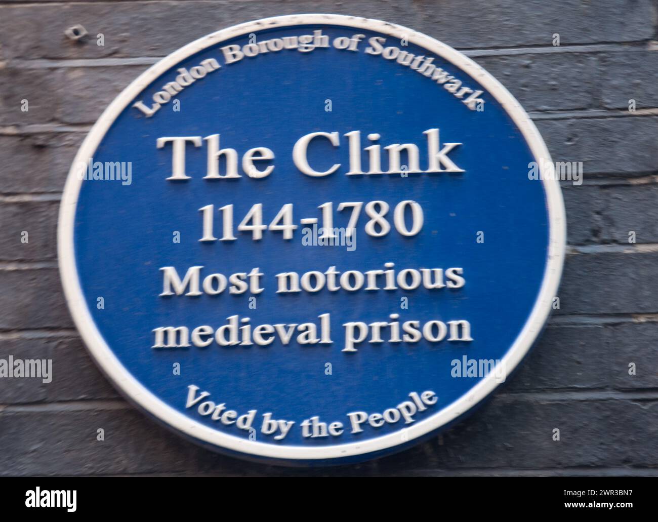 London Borough of Southwark Sign indicating The Clink Prison (1144-1780 ...