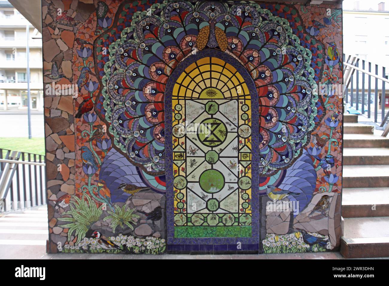 Staircase with wall mosaic flora and fauna by Isidora Paz Lopez 2019 ...