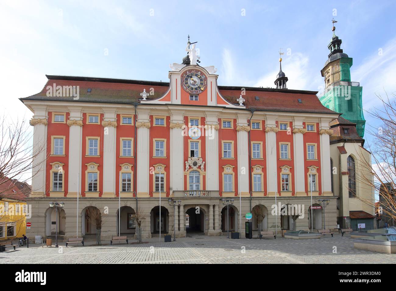 Baroque town hall built in 1717 Landmark and steeple of St Kilian's ...