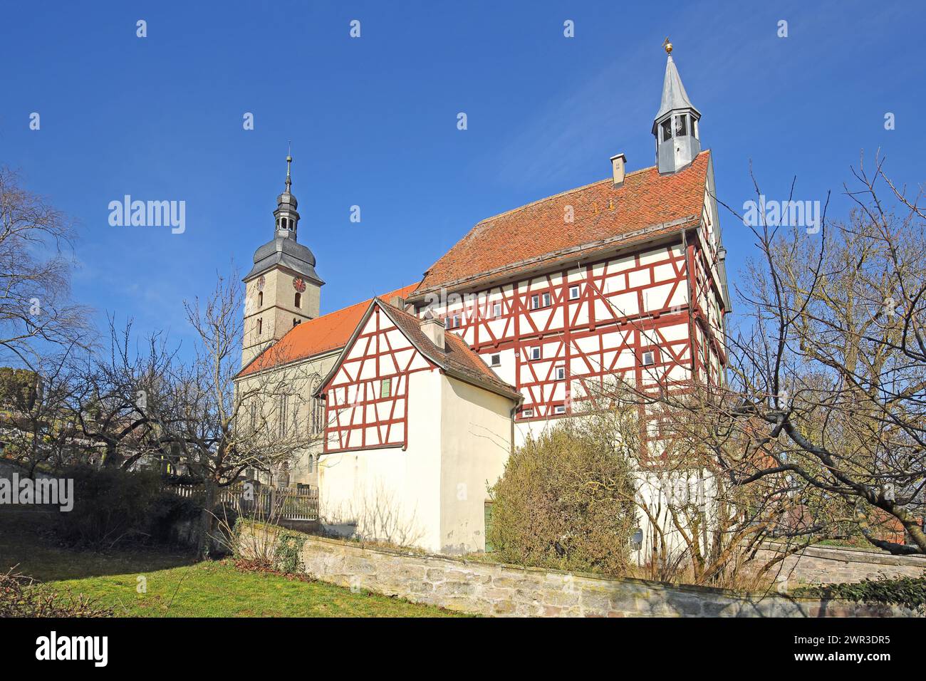 Historic gate tower built in 1545 and landmark with St John's Church ...