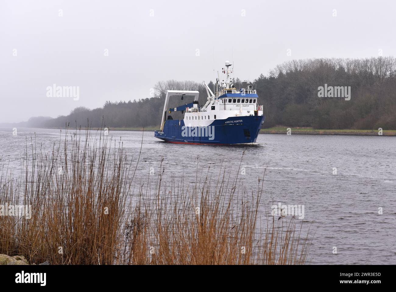 Fishing trawler Arctic Hunter in the Kiel Canal, Kiel Canal Stock Photo ...
