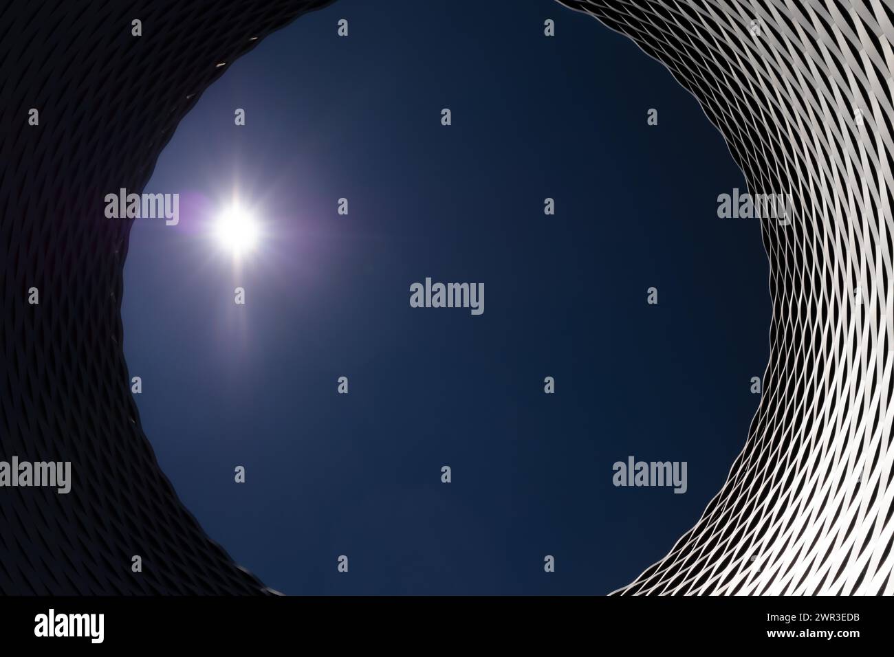 The Modern Building with Hole in Fair Basel with Clear Blue Sky and Sun ...