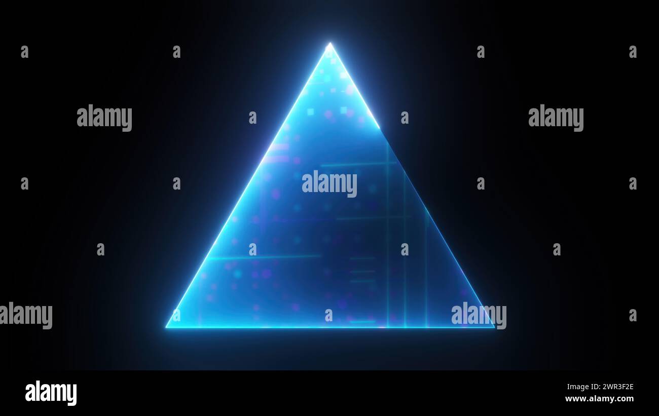 Abstract neon triangle. Computer generated 3d render Stock Photo - Alamy