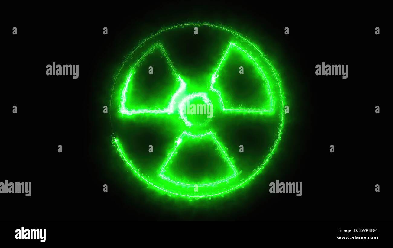 Bright radioactive sign. Computer generated 3d render Stock Photo - Alamy