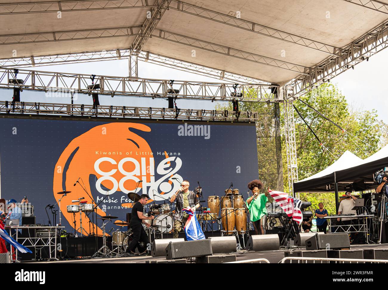 Miami, Florida - March 10, 2024: Calle Ocho: Cuban festival in Little ...