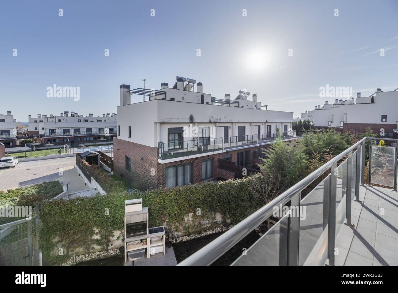 A small terrace with views in a two-story building in a quiet ...