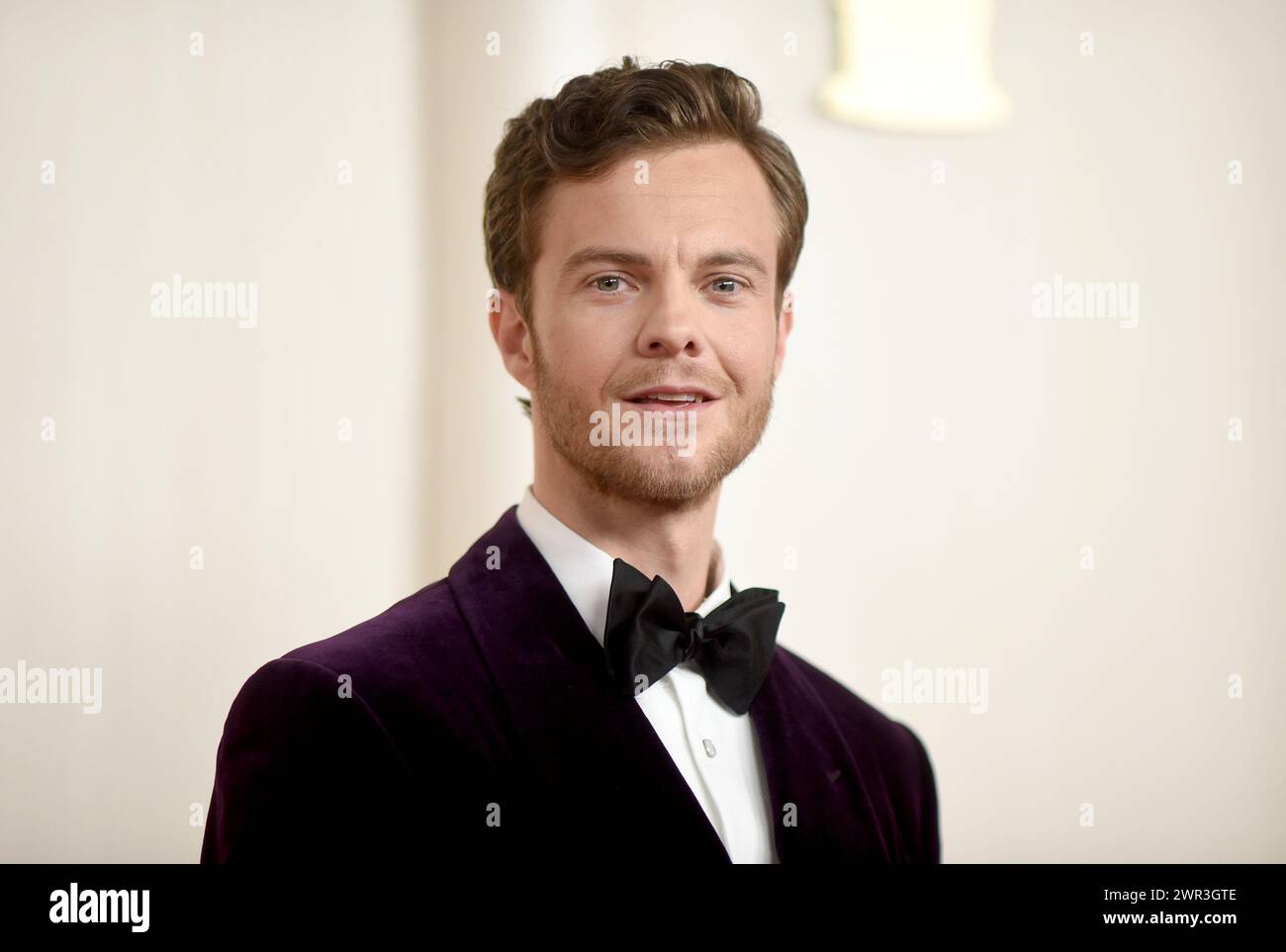 Jack Quaid arrives at the Oscars on Sunday, March 10, 2024, at the ...
