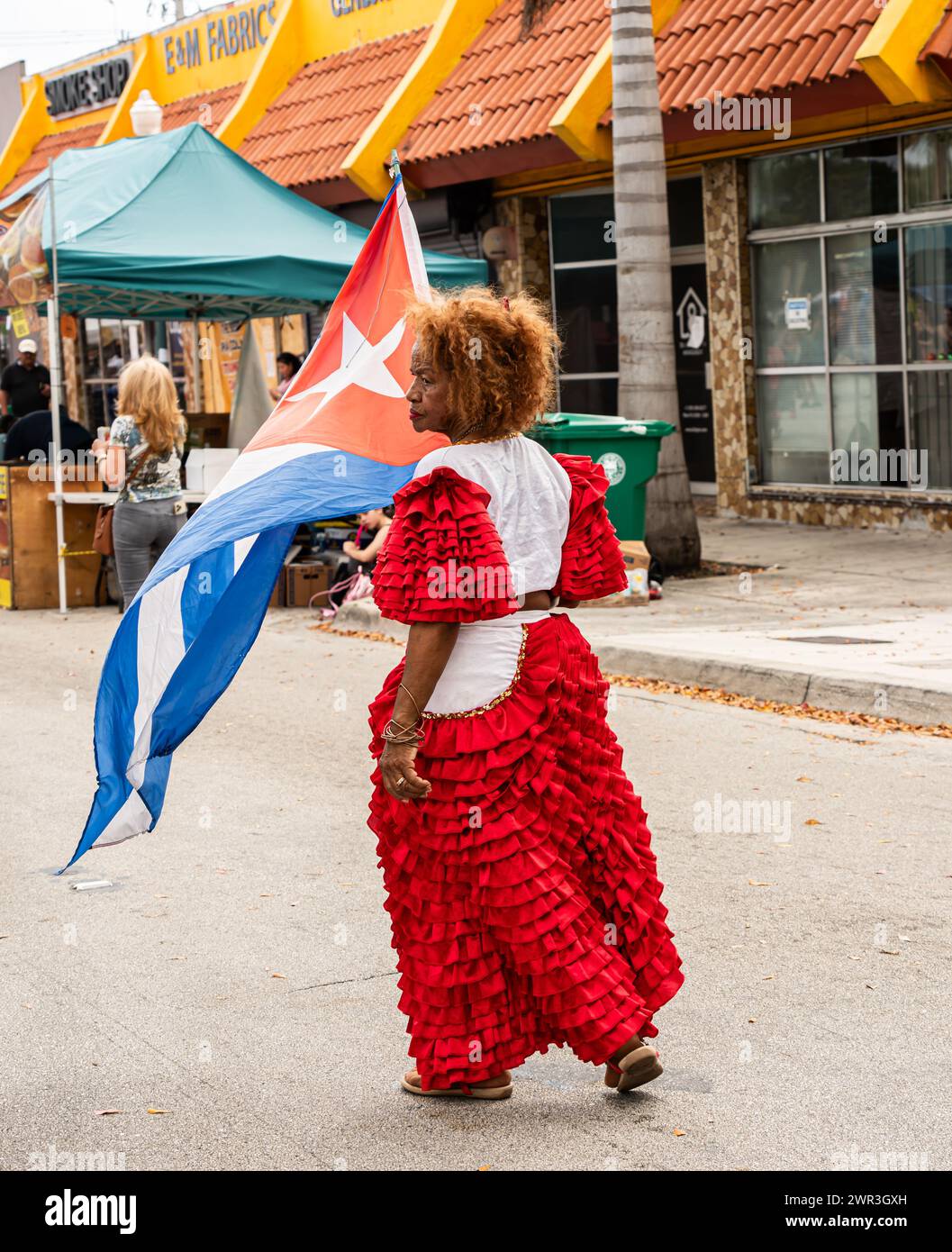 Miami, Florida - March 10, 2024: Calle Ocho: Cuban festival in Little ...