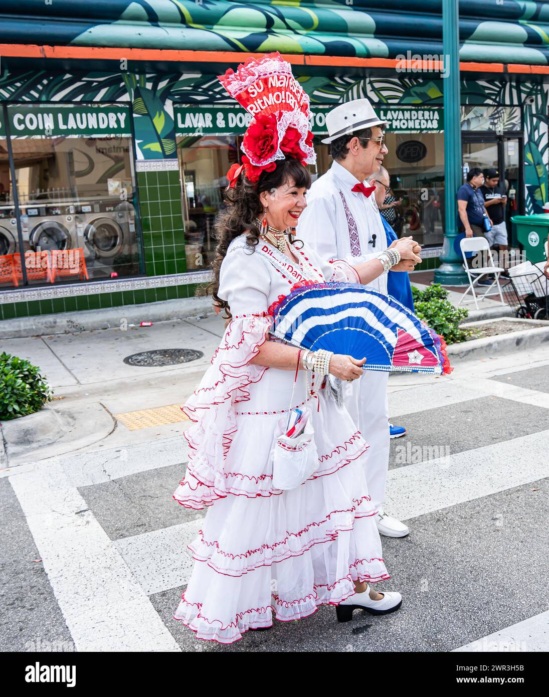 Miami, Florida - March 10, 2024: Calle Ocho: Cuban festival in Little ...