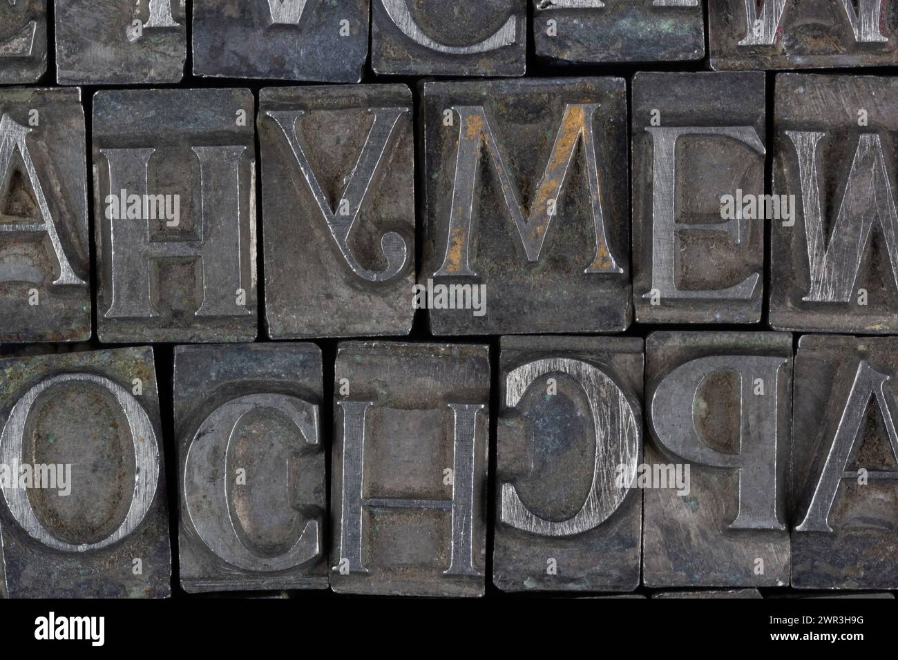movable type alphabet set background Stock Photo - Alamy
