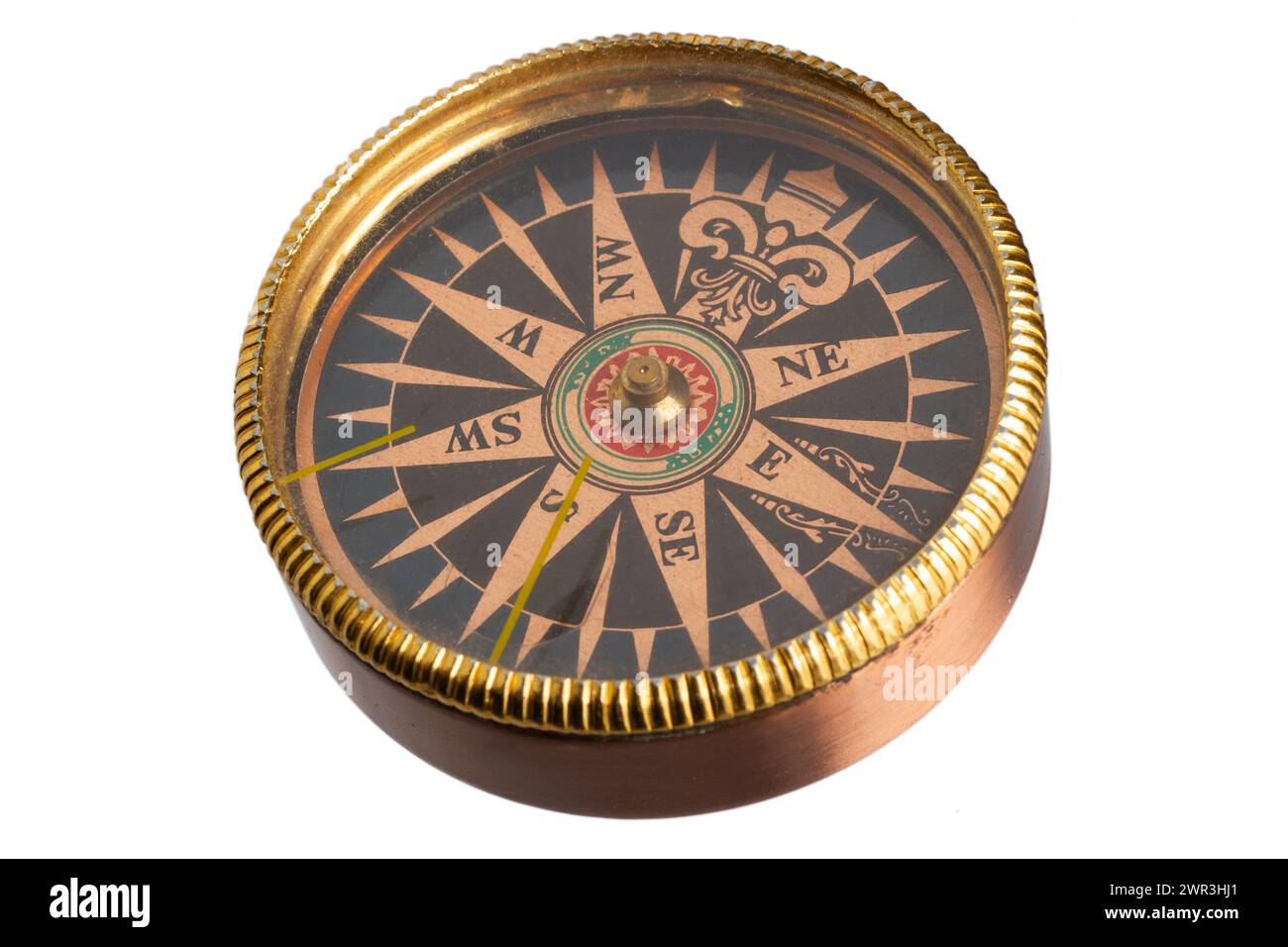 Vintage retro compass isolated on white Stock Photo - Alamy
