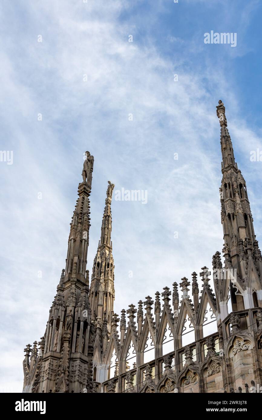 The famous Milan Cathedral (Duomo di Milano) on the Piazza del Duomo in ...