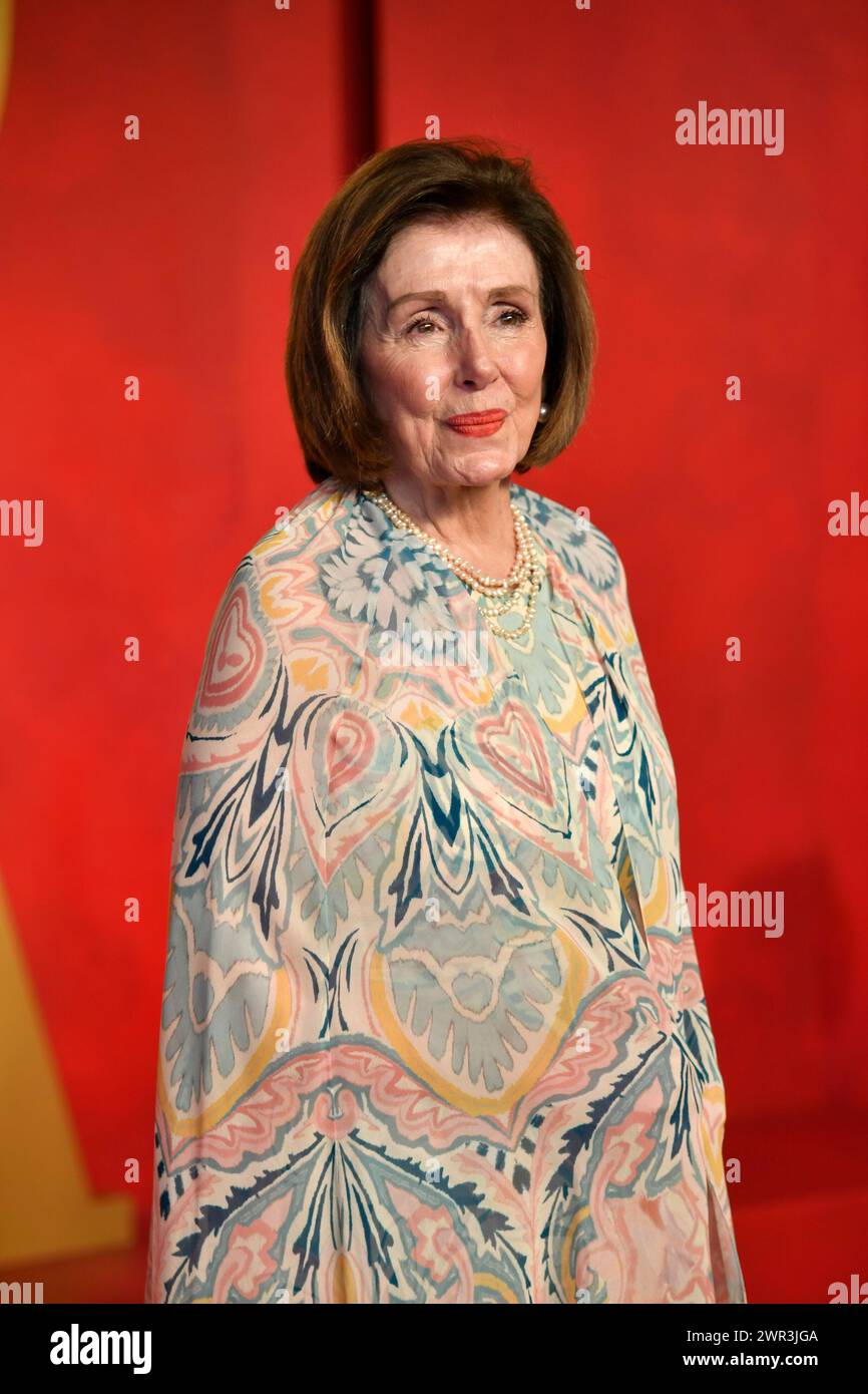 Nancy Pelosi arrives at the Vanity Fair Oscar Party on Sunday, March 10 ...