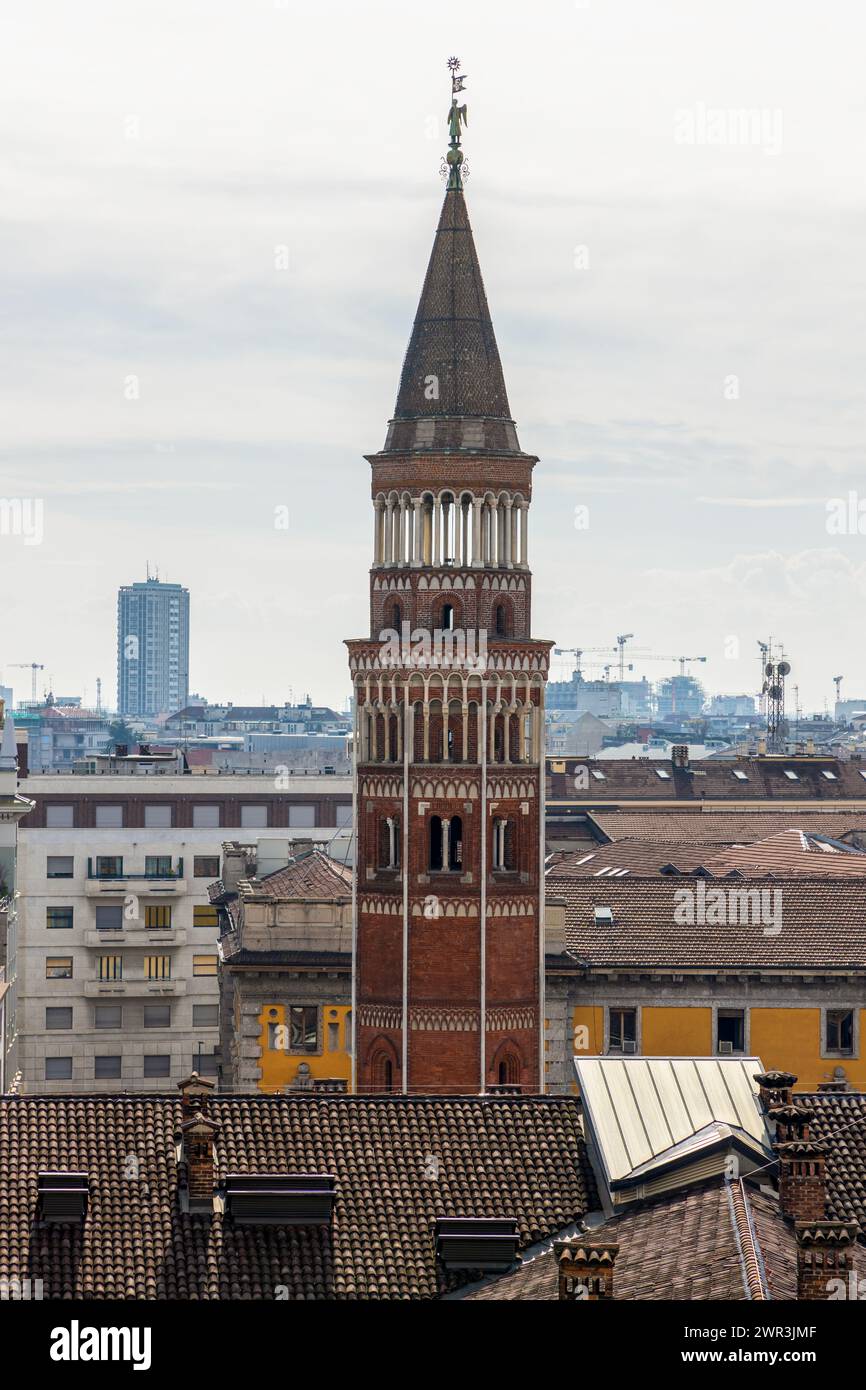 Tower of San Gottardo in Corte from the courtyard of Palazzo Reale in ...