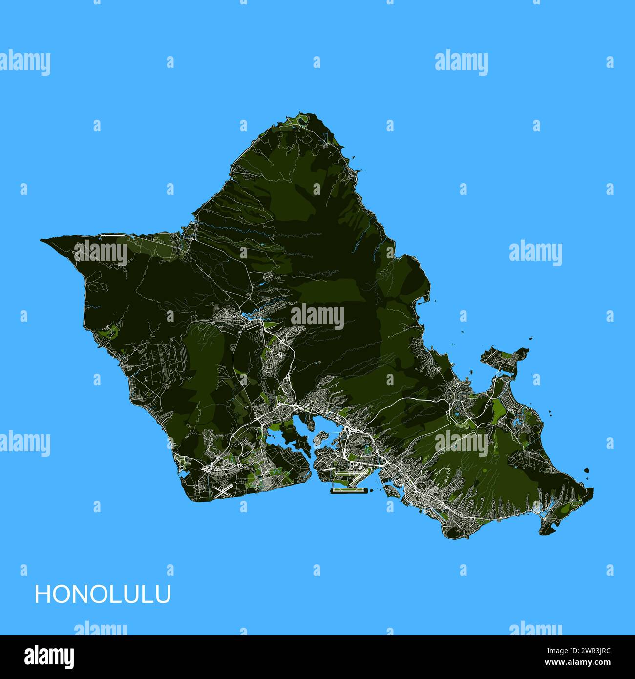 Vector city map Honolulu, Hawaii, USA Stock Vector Image & Art - Alamy